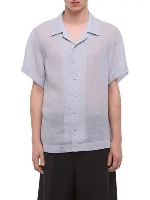 Helmut Lang Relaxed Linen Camp Shirt - Pacific