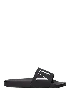 Valentino Garavani Logo Slide Sandals - Black