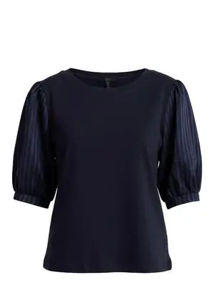 VAAI Gathered Sleeve Top - Blue