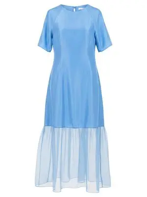 VAAI Silk Organza Shift Dress - Blue