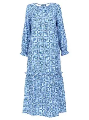 VAAI Open Back Maxi Dress With Mosaic Print - Blue