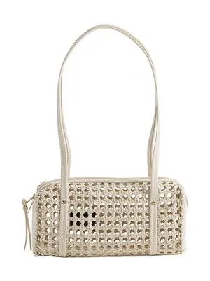 Madewell Brioche Mini Woven Leather Shoulder Bag - Cloud