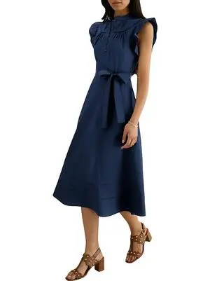 HOBBS LONDON Karina Cotton Dress - True Navy