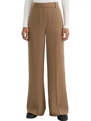 REISS Margeaux Wide Leg Tailored Pants - Camel