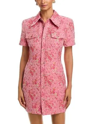 WILLY CHAVARRIA Willy Chavarria Chavela Mini Dress Chicle/stucco Cloque
