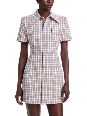 WILLY CHAVARRIA Willy Chavarria Chavela Mini Dress Red/white Picnic Plaid