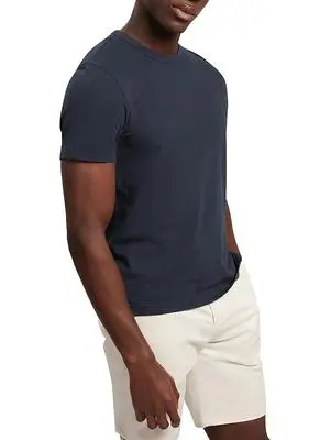 Ted Baker London Bartol Short Sleeve Regular Fit Linen Cotton Tee - Navy