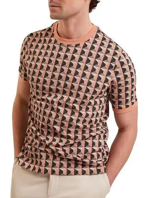 Ted Baker London Safaviy Short Sleeve Painted Geo Tee - Orange