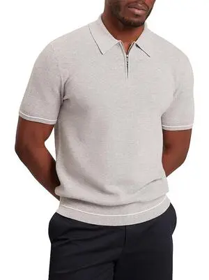 Ted Baker London Deckers Ottoman Quarter Zip Polo - Grey