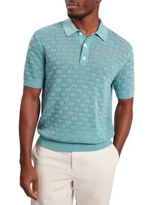 Ted Baker London Watters Textured Polo Shirt - Turquoise