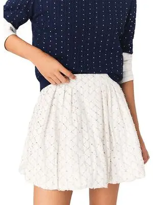 Maje Jiraya Beaded Bubble Skirt - White
