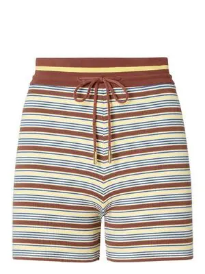 Fendi Ribbed Cotton Knit Shorts - Multicolour