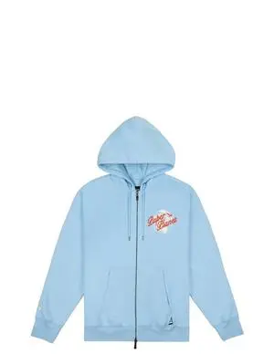 PAPER PLANES Graphic Zip Hoodie - Light Blue