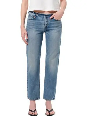 AGOLDE AGOLDE Frayed Waist Low Rise Ankle Slim Jeans