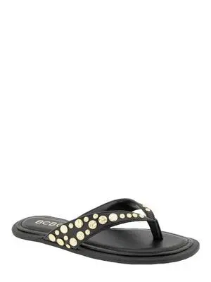 Bcbgmaxazria Studded Flip Flops - Black