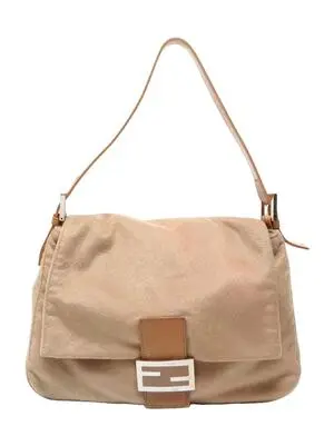 Fendi Fendi Wool Felt Baguette Shoulder Bag Brown