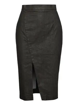 CONQUISTA Dusty Green Pencil Skirt With Asymmetrical Slit - Grey