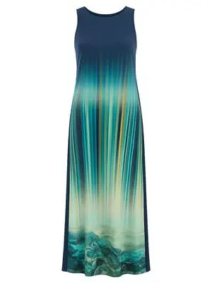 CONQUISTA Sleeveless Printed Maxi Dress - Blue