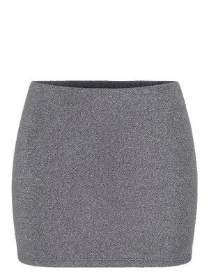 CONQUISTA Lurex Mini Skirt - Black