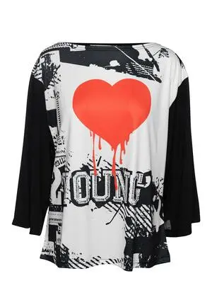 CONQUISTA Sheer Back Wide Sleeve Top - Black