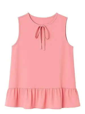 CONQUISTA Sleeveless Top With Double Layer Frill - Pink