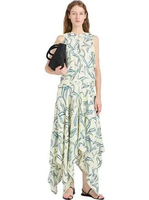 Proenza Schouler Sybella Midi Dress - Pale Yellow Multi
