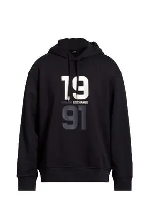 Armani Exchange Cotton French Terry Hooded Sweatshirt - Blue