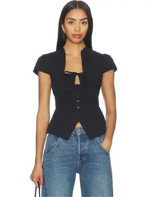 Lioness Kendall Puff Sleeve Top - Noir