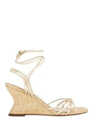 Sam Edelman Raffia Wedge Sandals - Light Sand
