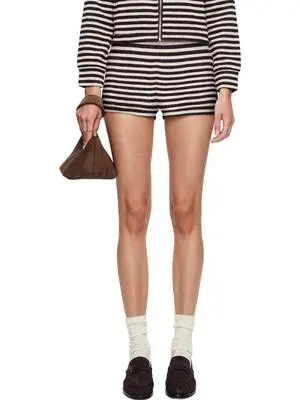 Lioness Bloom Stripe Knit Shorts - Beige Chocolate