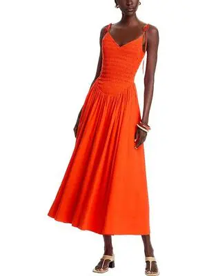 TOCCIN Toccin Amaya Smocked Midi Dress
