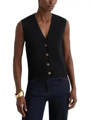 REISS Ria Waistcoat - Navy