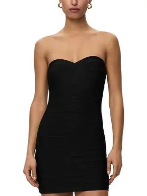 Herve Leger The Isla Strapless Dress - Black