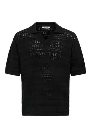 ONLY&SONS|MAN Only&sons Open-knit Polo Neck Sweater - Black