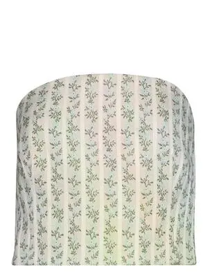 ROSIE ASSOULIN Rosie Assoulin Venus Floral Striped Strapless Top