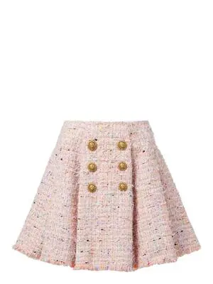 Balmain Tweed Mini Skirt - Pink