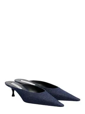 Victoria Beckham Sloan Denim Mules - Blue