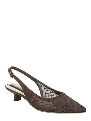 Franco Sarto Pura Slingback Pointed Toe Kitten Heel Pump - Brown