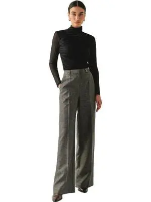 EXQUISE Wide Leg Pocketed Pants - Grey