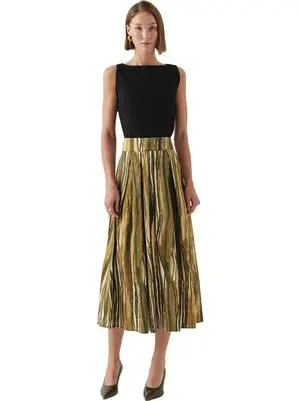 EXQUISE Sloan Striped Skirt - Yellow