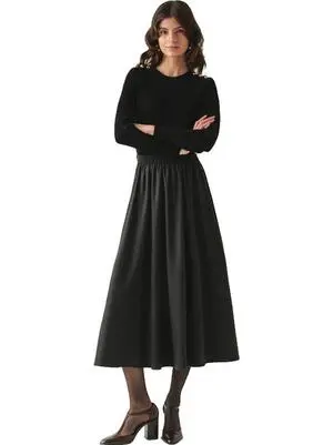 EXQUISE Lauryn Midi Skirt - Grey