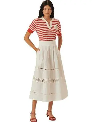 EXQUISE Sydney Midi Skirt - White