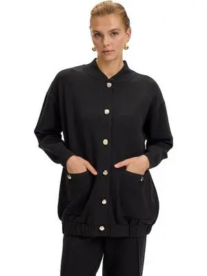 EXQUISE Barbara Knit Cardigan - Black