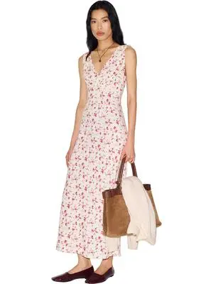REFORMATION Reformation Anna-Claire Midi Dress With V-Neckline