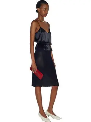 REFORMATION REFORMATION Fiorenzo Silk Top Black