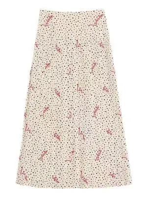 Valentino Garavani Plusdepois Bubble" Print Crepe De Chine Pleated Maxi Skirt - Neutrals