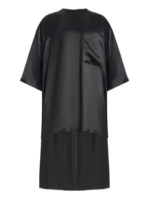 DARKPARK Tara Oversized Satin T-shirt With High-low Hem - Black