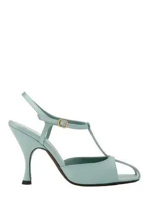 HERBERT LEVINE Strappy Embellished High Heel Sandals - Green