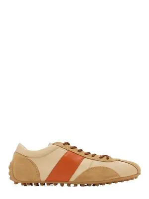 TOD'S Nylon & Suede Lace-up Sneakers - Brown