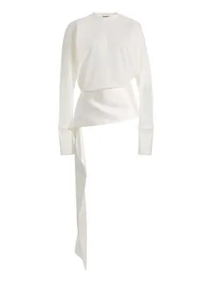 DARKPARK DARKPARK Luna Satin-Detailed Cotton Jersey Top
